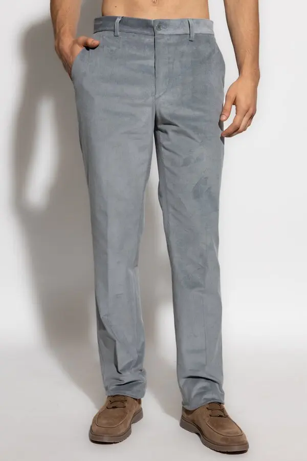 Etro Straight Leg Corduroy Trousers - Gray