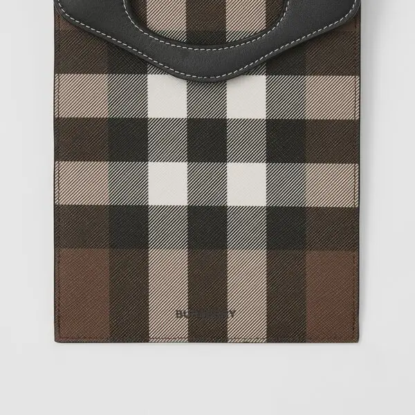 Burberry Check E-canvas And Leather Pocket Phone Case