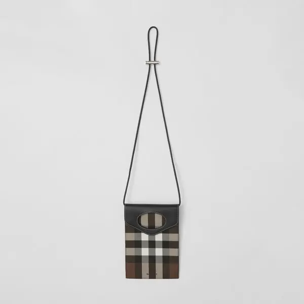 Burberry Check E-canvas And Leather Pocket Phone Case