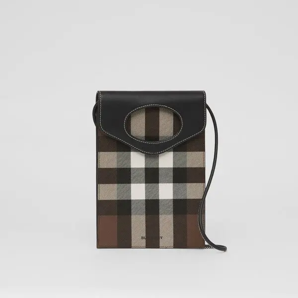 Burberry Check E-canvas And Leather Pocket Phone Case