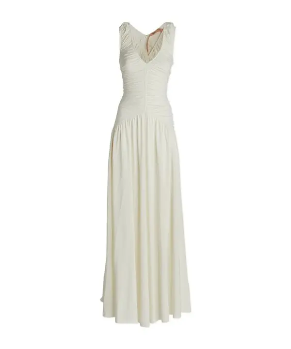 N.21 V-neck Pleated Maxi Dress