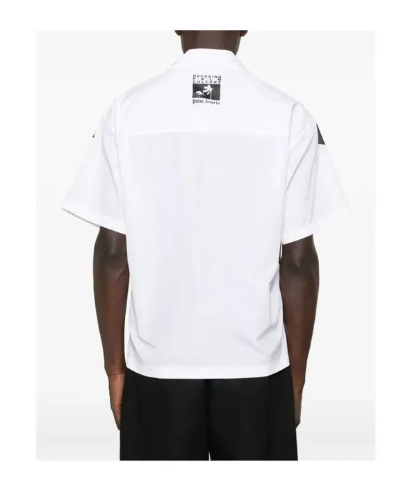 Palm Angels Dec Palm Culture Short-sleeved Bowling Shirt - Whiteblack