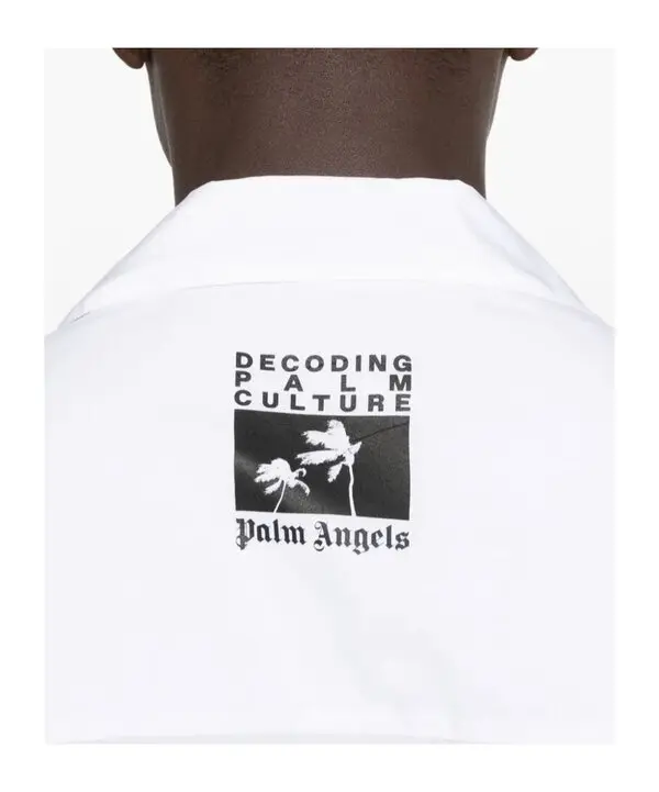 Palm Angels Dec Palm Culture Short-sleeved Bowling Shirt - Whiteblack