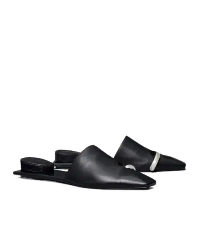 Tory Burch Leather Pierced Square-toe Loafers