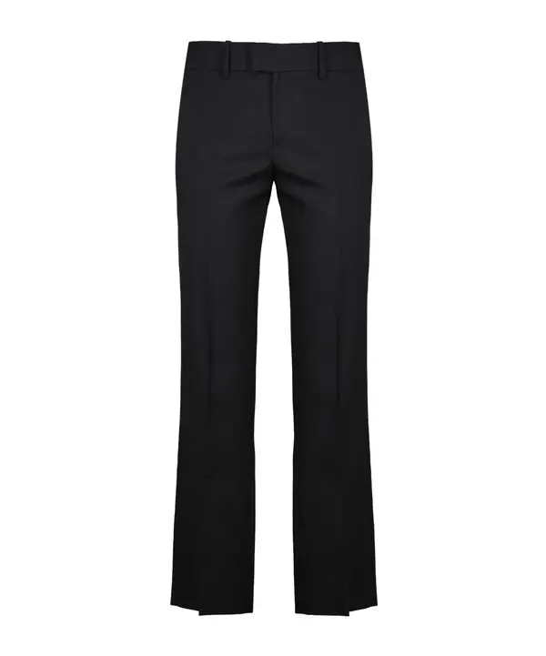 COURREGES Straight Leg Pressed Crease Pants With Embroidered Logo