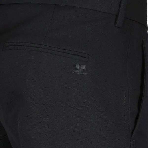 COURREGES Straight Leg Pressed Crease Pants With Embroidered Logo