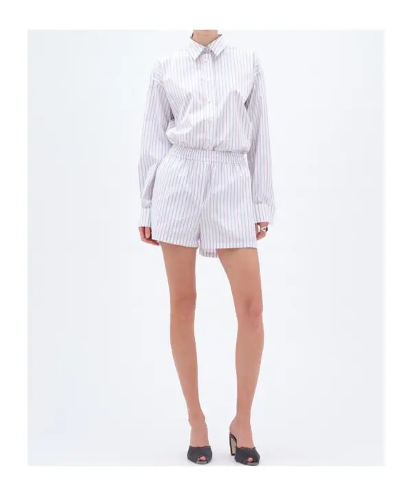 REMAIN BIRGER Christensen Striped Poplin Shorts