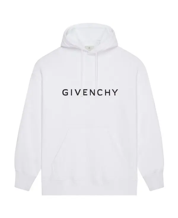 Givenchy Logo Printed Drawstring Hoodie - White