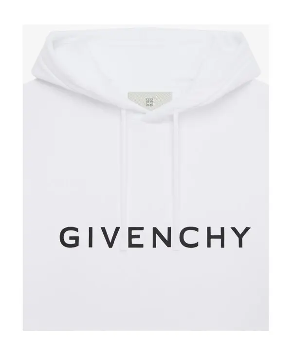 Givenchy Logo Printed Drawstring Hoodie - White