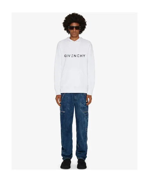Givenchy Logo Printed Drawstring Hoodie - White