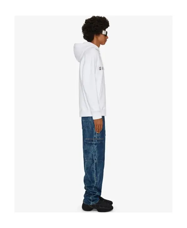 Givenchy Logo Printed Drawstring Hoodie - White