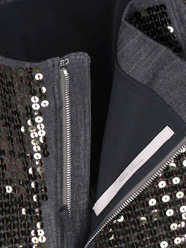 Rick Owens Strapless Sequin Embellished Maxi Dress With Back Zip And Slit