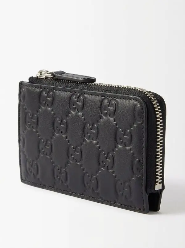 Gucci Gg Emblem Card Case - Black