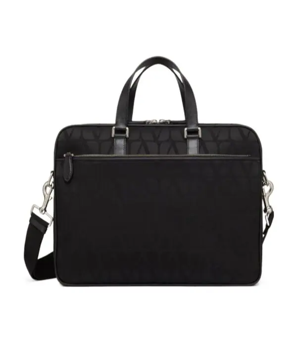 Valentino Garavani Vlogo Signature Zip-up Laptop Bag - Black