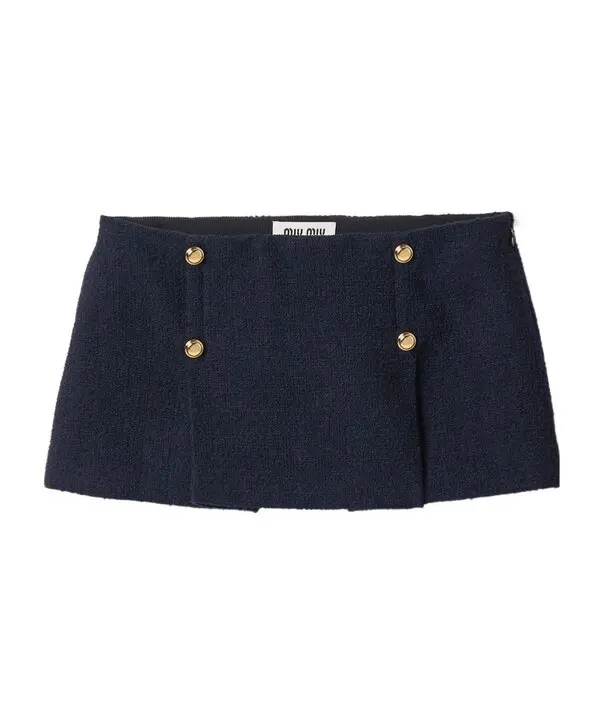 Miu Miu Pleated Blend Mini Skirt