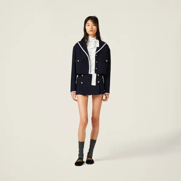 Miu Miu Pleated Blend Mini Skirt