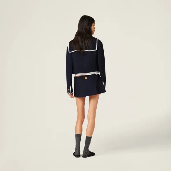 Miu Miu Pleated Blend Mini Skirt