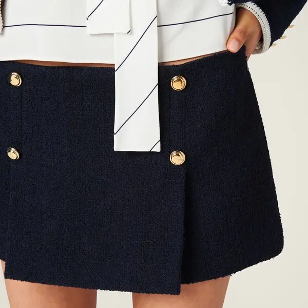 Miu Miu Pleated Blend Mini Skirt