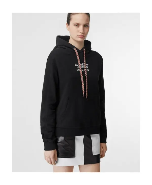 Burberry Embroidered Logo Hooded Sweater