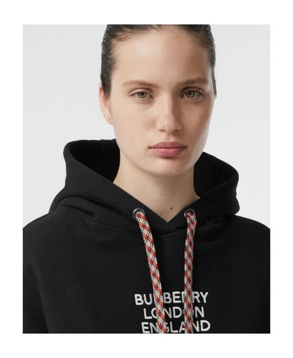 Burberry Embroidered Logo Hooded Sweater