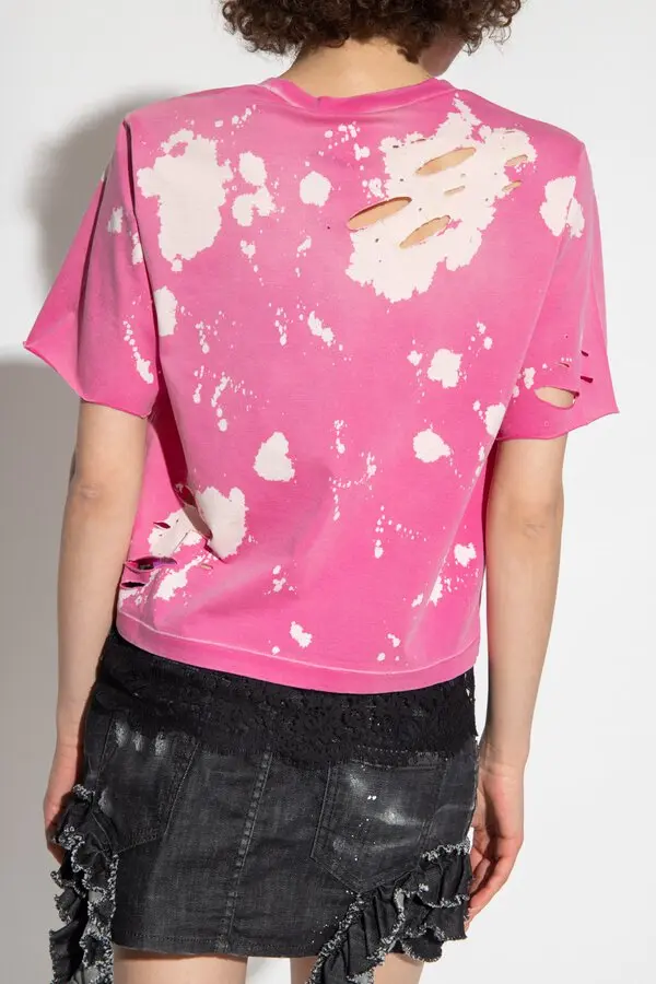 Dsquared2 Lace Hem Distressed T-shirt