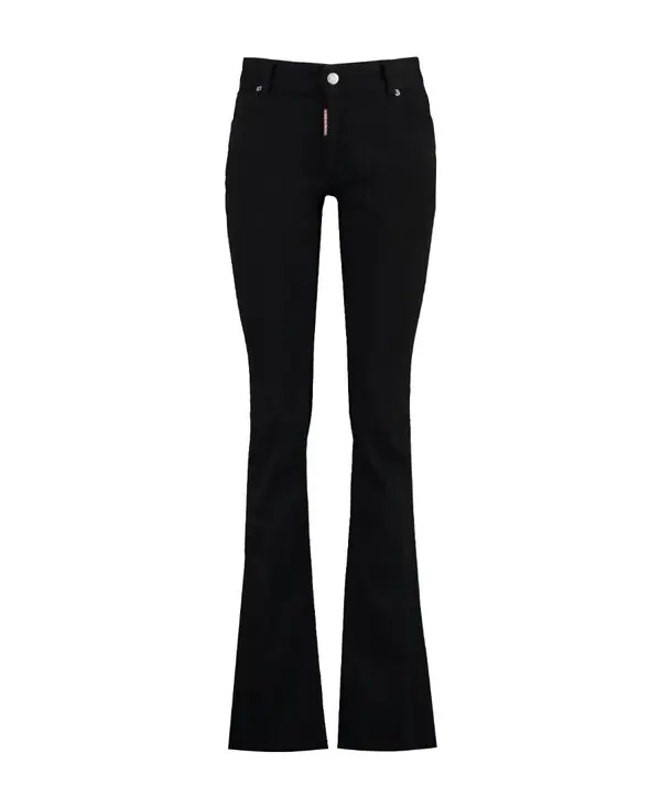 Dsquared2 Low-rise Logo Patch Flared Jeans - Black