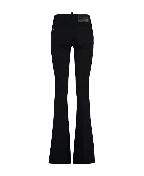 Dsquared2 Low-rise Logo Patch Flared Jeans - Black