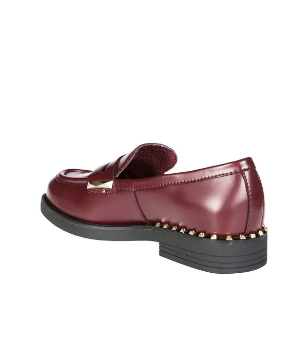 Ash Round-toe Slip-on Loafers - Red