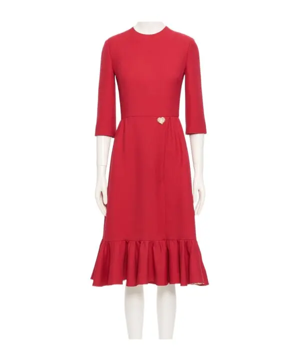 Valentino Garavani Crepe Couture Midi Dress - Red