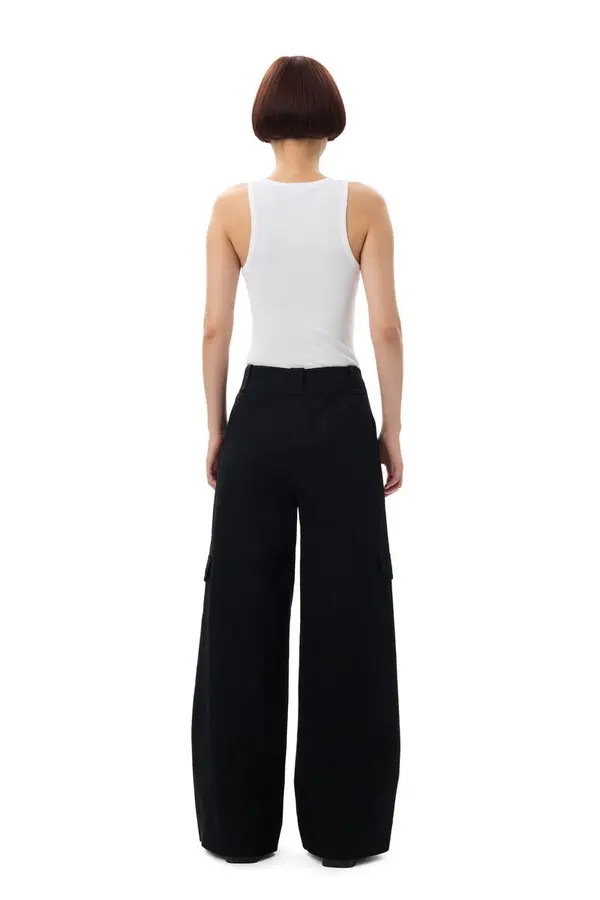 GANNI Herringbone Mid Waist Trousers
