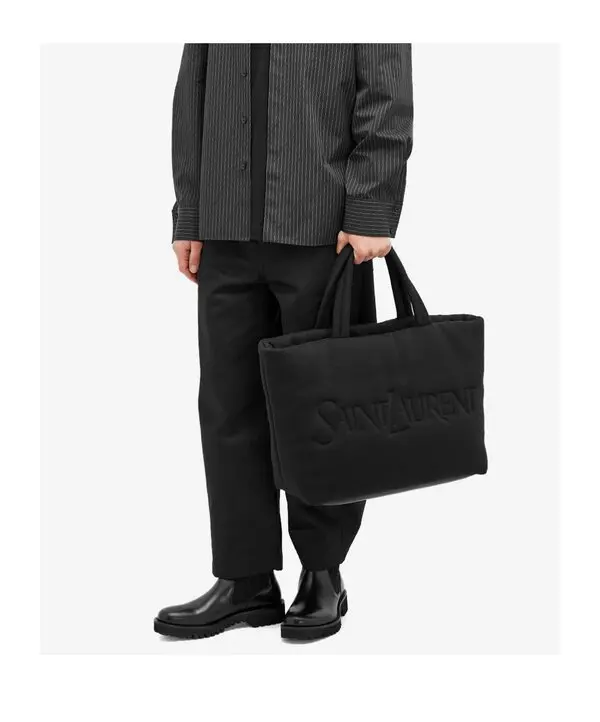 Saint Laurent Logo Detailed Top Handle Bag - Black