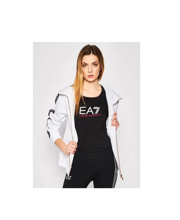 EA7 Logo Hooded Zip-up Jacket