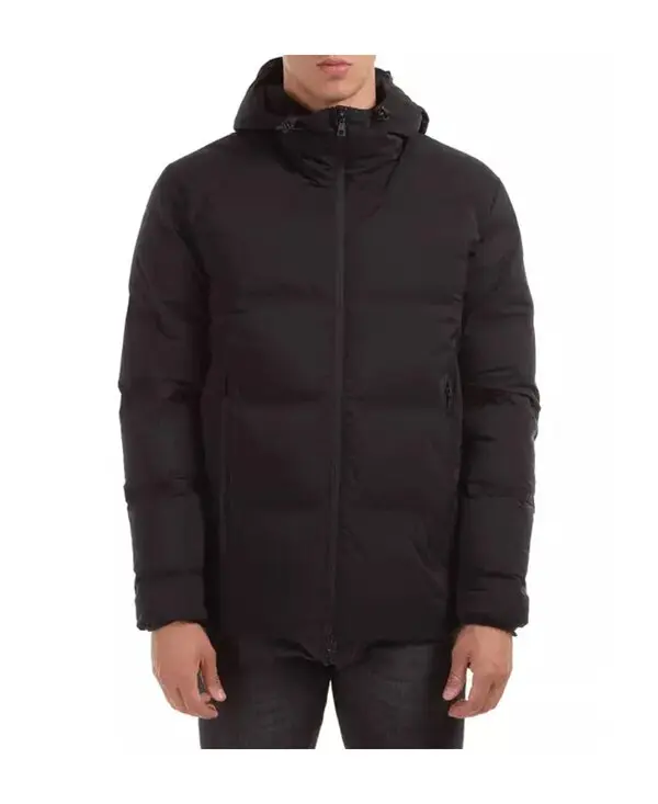 Emporio Armani Hooded Quilted Down Jacket - Black