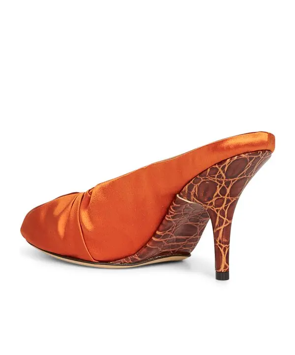 Dries Van Noten Heeled Satin Sandals With Pleated Detailing