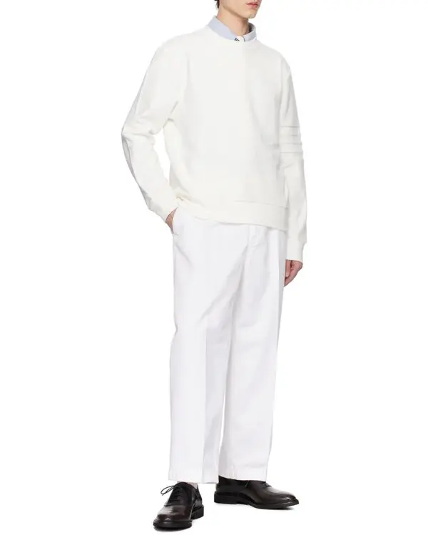 Thom Browne Pressed Crease Tapered Leg Chinos - White