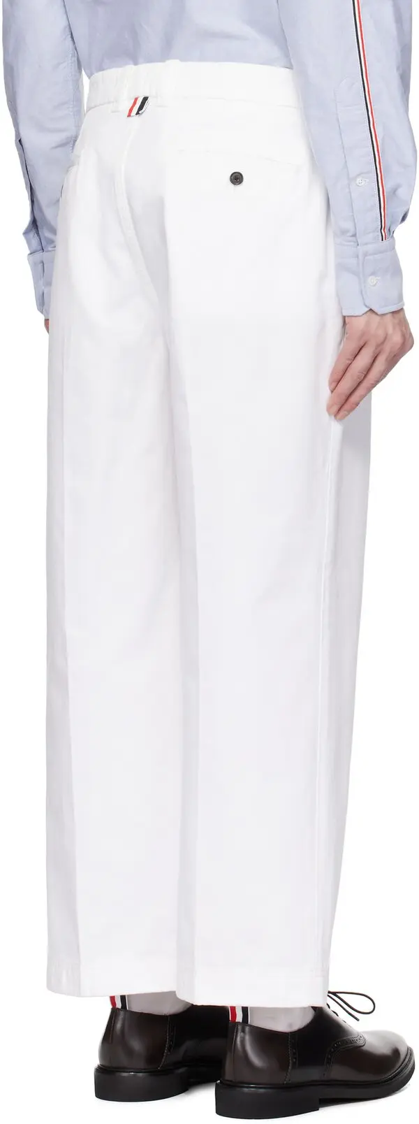 Thom Browne Pressed Crease Tapered Leg Chinos - White
