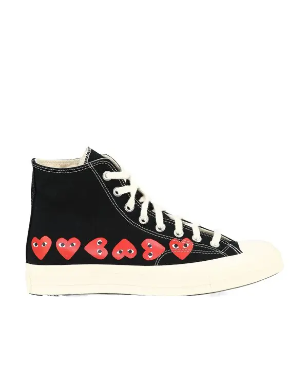 Play Comme Des Garcon X Converse Chuck Taylor High Top Sneakers With Heart Motif - Black