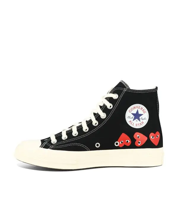 Play Comme Des Garcon X Converse Chuck Taylor High Top Sneakers With Heart Motif - Black