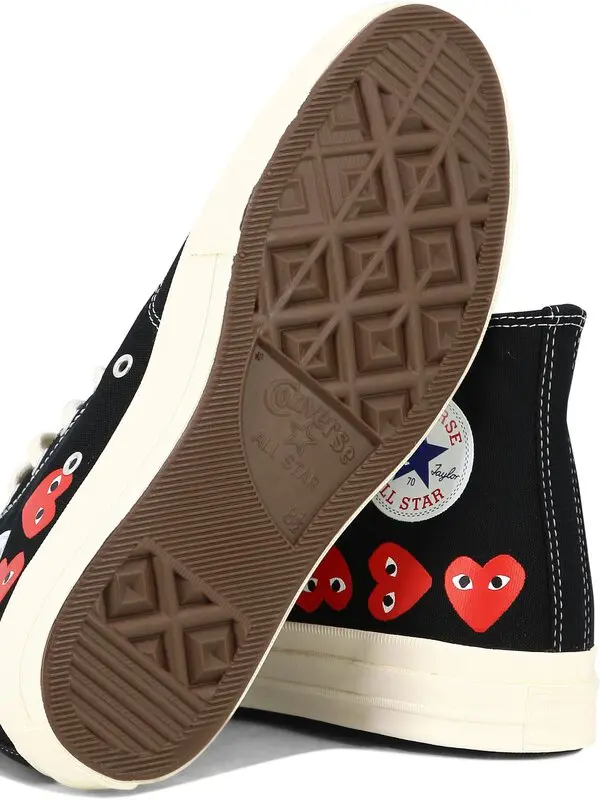 Play Comme Des Garcon X Converse Chuck Taylor High Top Sneakers With Heart Motif - Black
