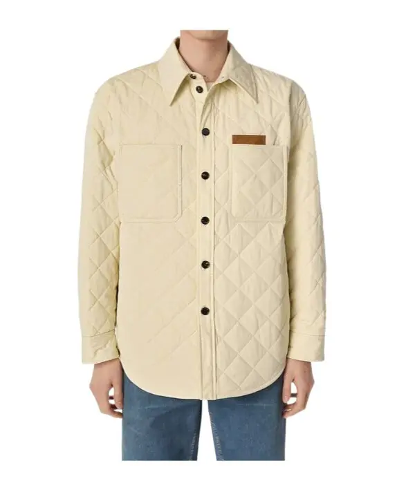 Bottega Veneta Long-sleeved Quilted Overshirt - Sea Salt