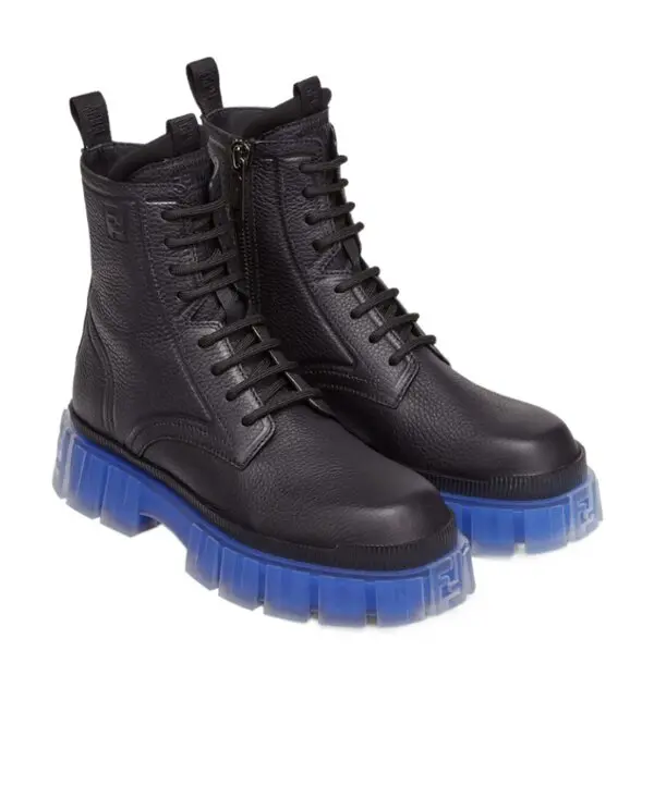 Fendi Ff-motif Combat Boots
