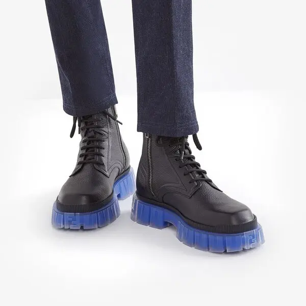 Fendi Ff-motif Combat Boots