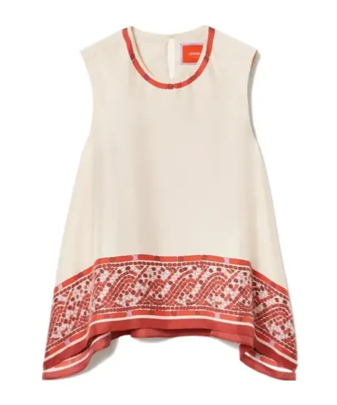 La DoubleJ San Carlo Sleeveless Top With Asymmetrical Hem - Red