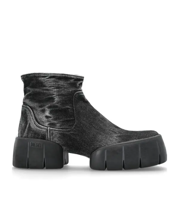 DIESEL® D-tex Platform Ankle Boots - Black
