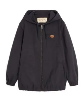 Valentino Garavani Nylon Hooded Jacket With Vlogo Patch