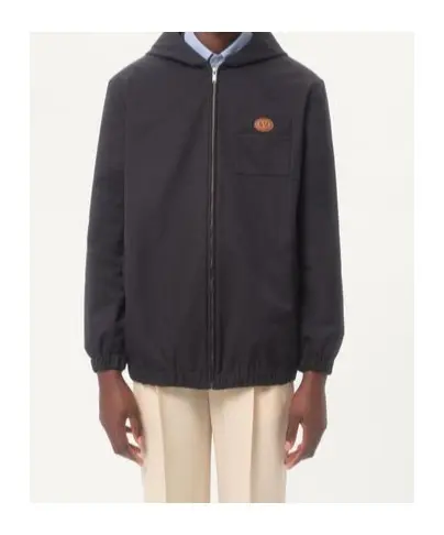 Valentino Garavani Nylon Hooded Jacket With Vlogo Patch