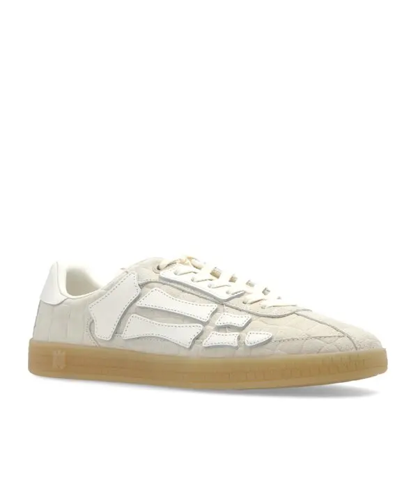 Amiri Embossed Pacific Bones Sneakers - Cream