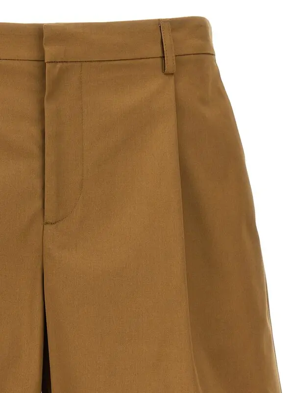 A.p.c. Pleated Bermuda Shorts - Brown