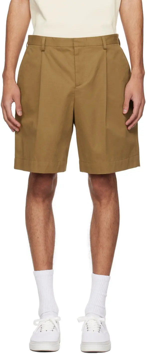 A.p.c. Pleated Bermuda Shorts - Brown