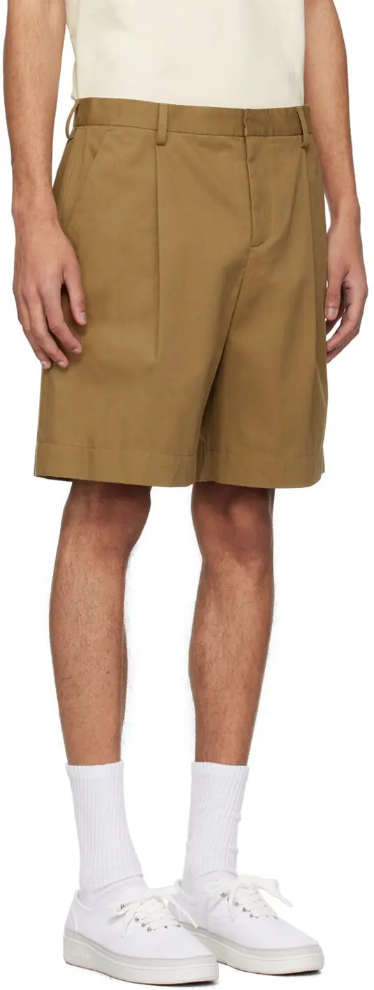 A.p.c. Pleated Bermuda Shorts - Brown
